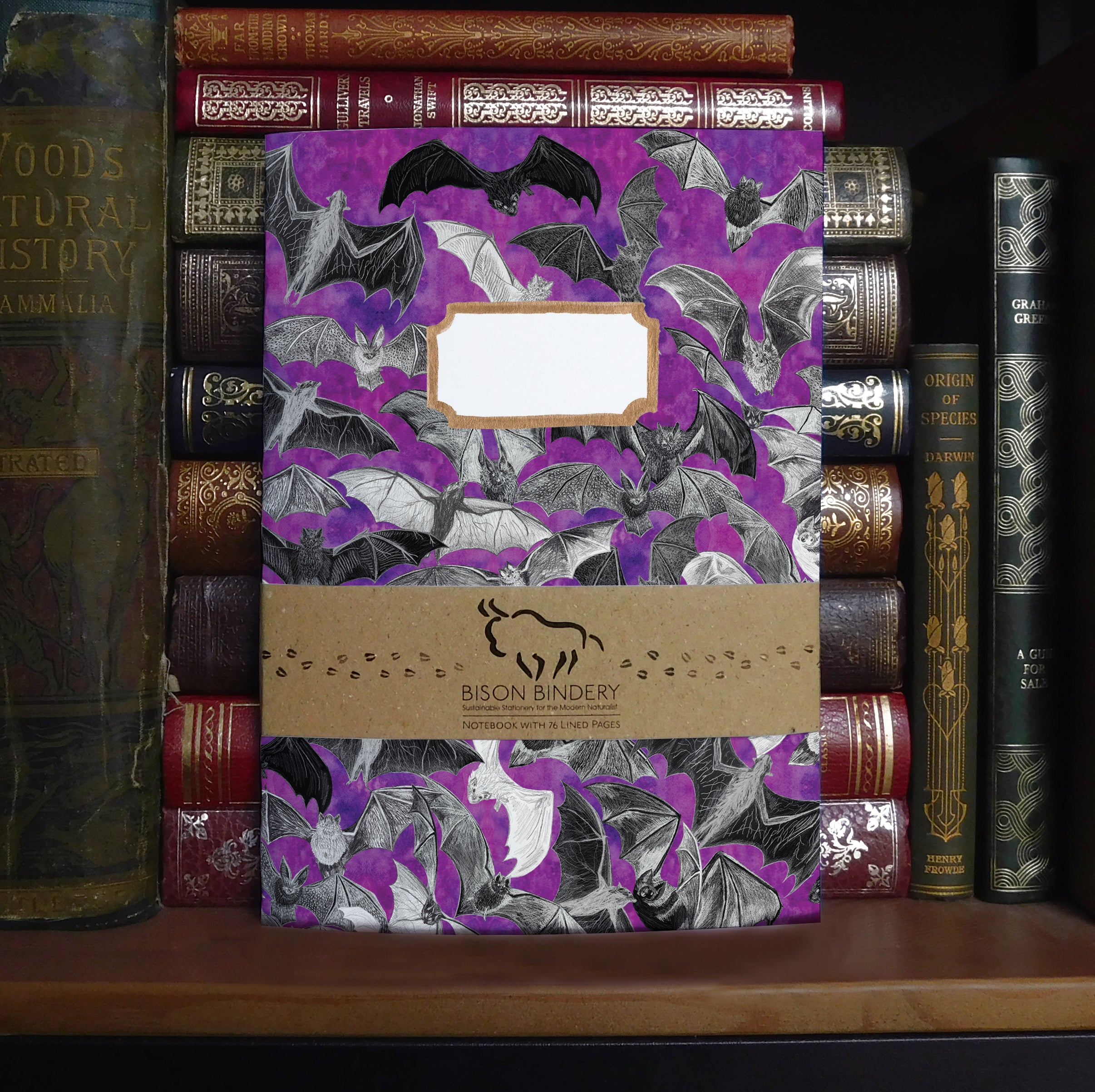 Chiroptera Bat Print Lined Journal – Bison Bindery